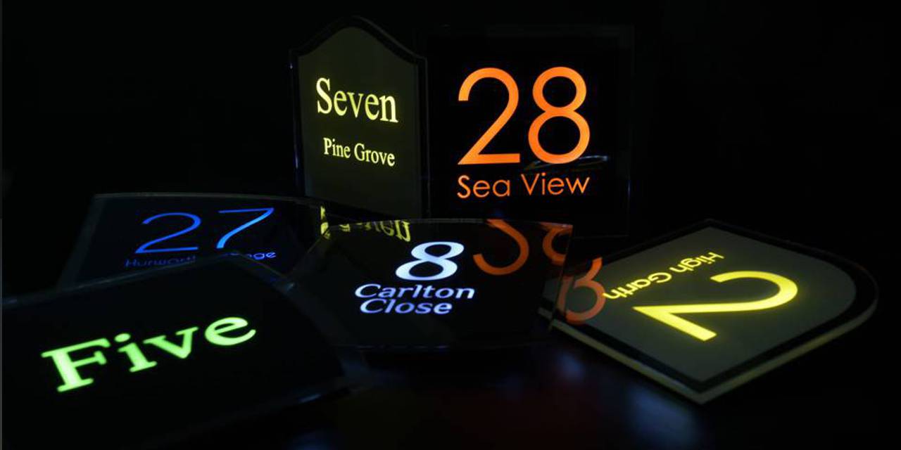 Sirius 165 Modern LED House Sign - Stylish Illuminated Address Plaque